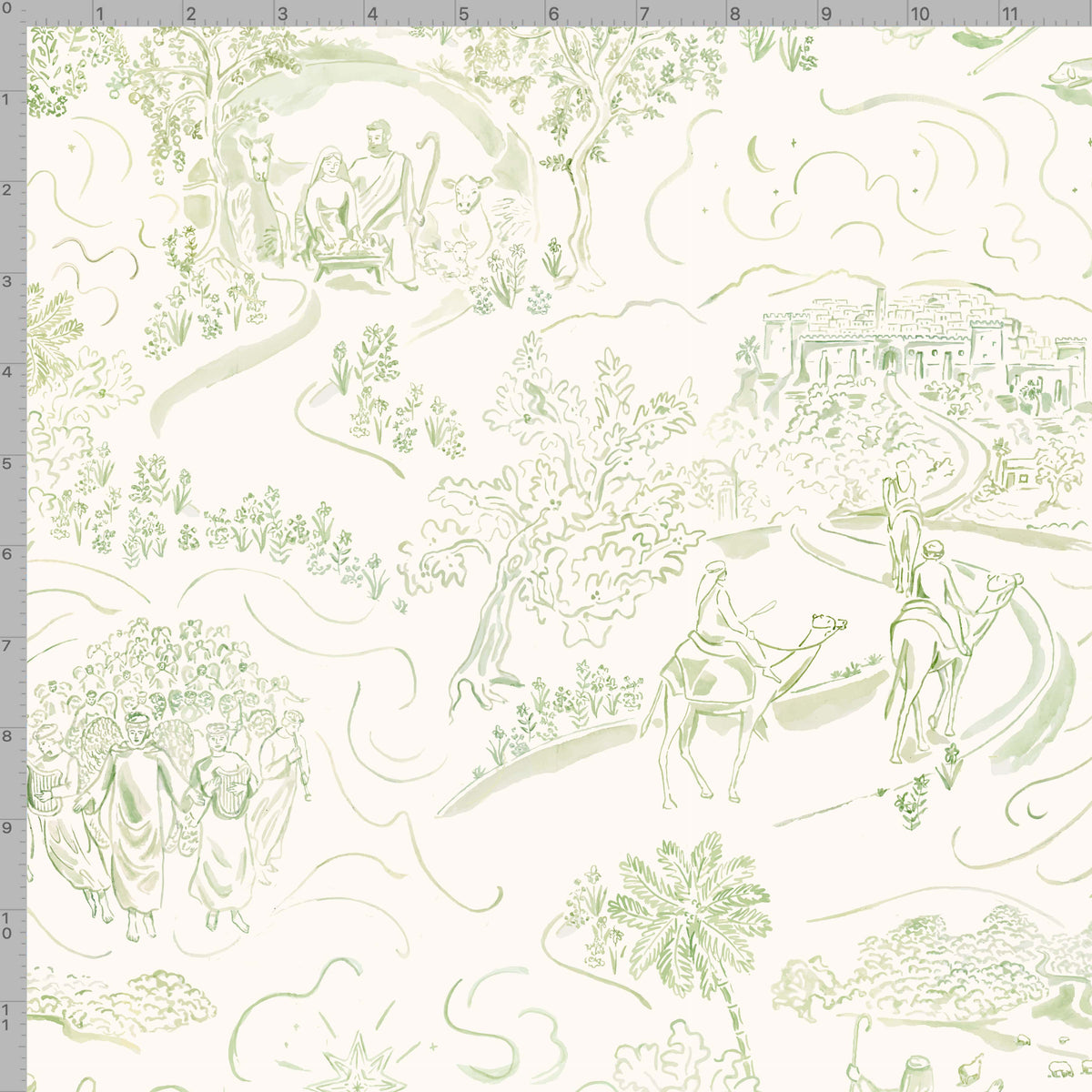 Nativity Toile Gift Wrap – The Illustrated Life