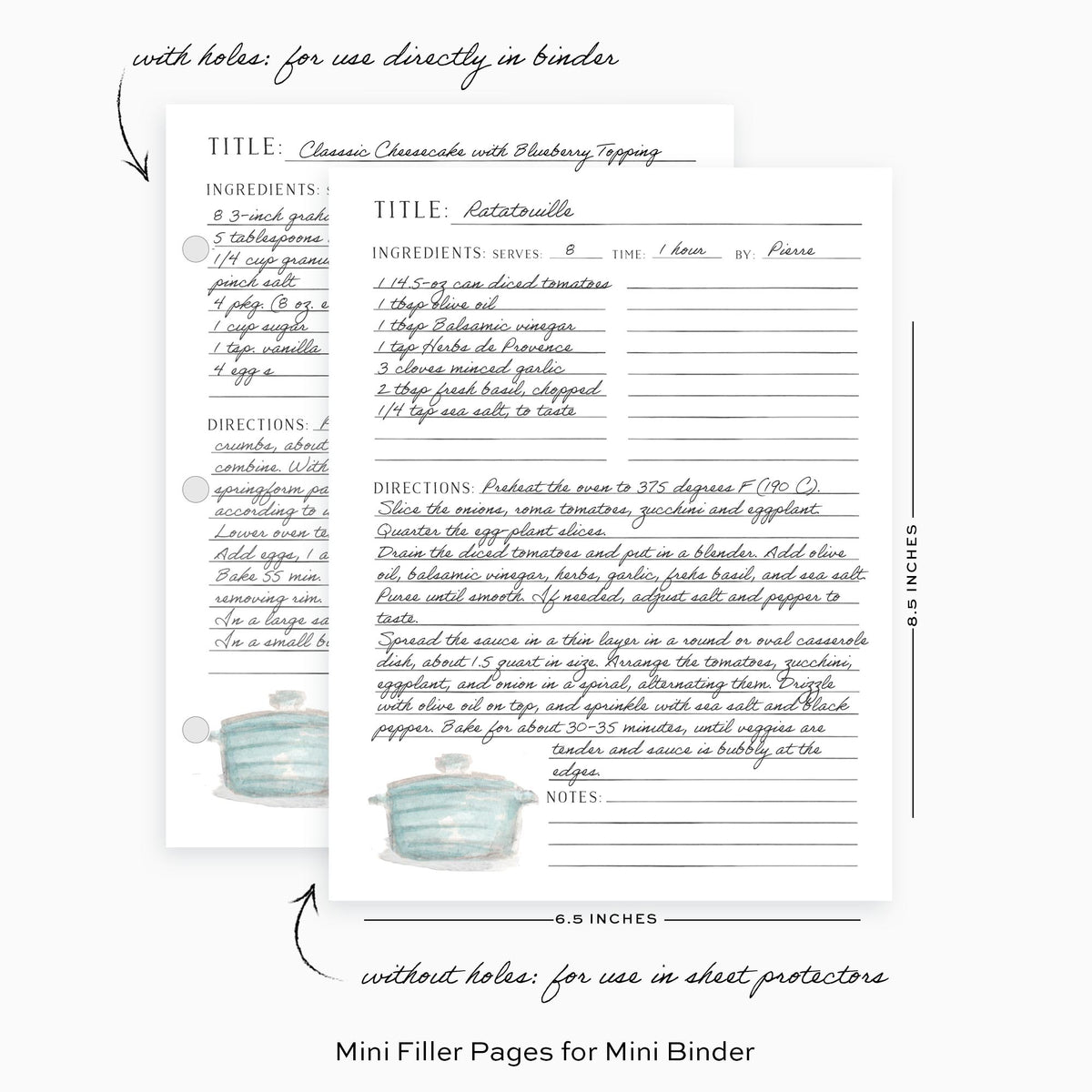 Recipe Binder Filler Sheets – The Illustrated Life