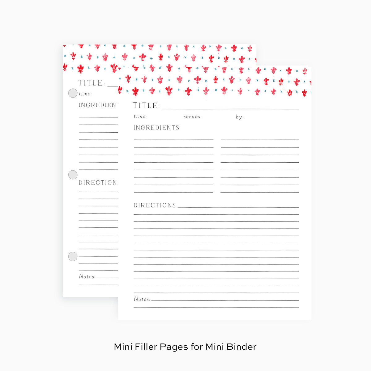 Recipe Binder Filler Sheets – The Illustrated Life