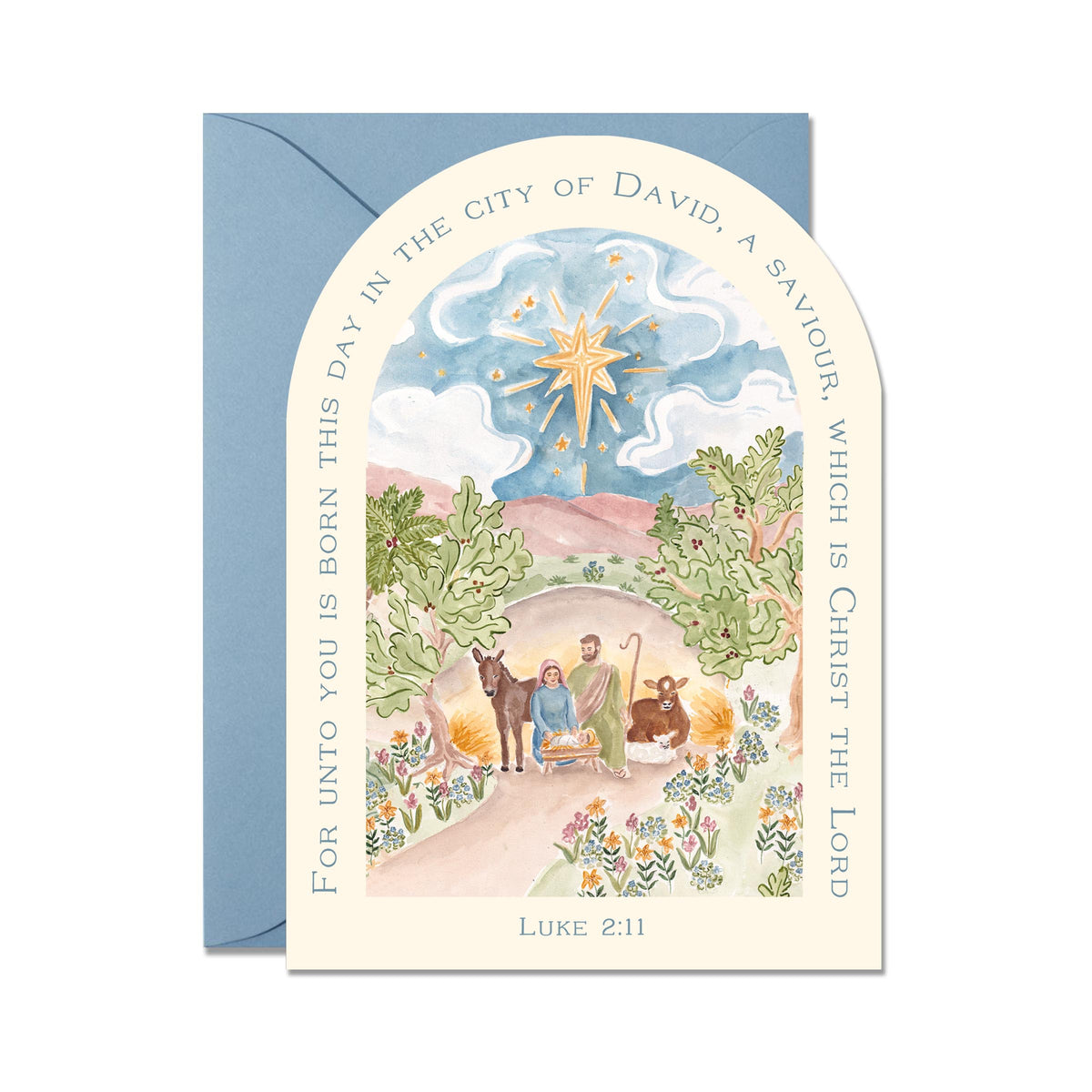Nativity Arched Greeting Card – The Illustrated Life