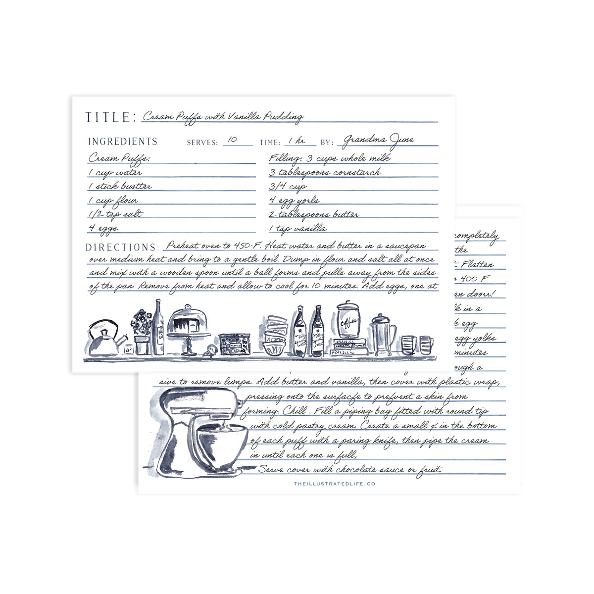 Blue Kitchen Shelves Recipe Cards – The Illustrated Life