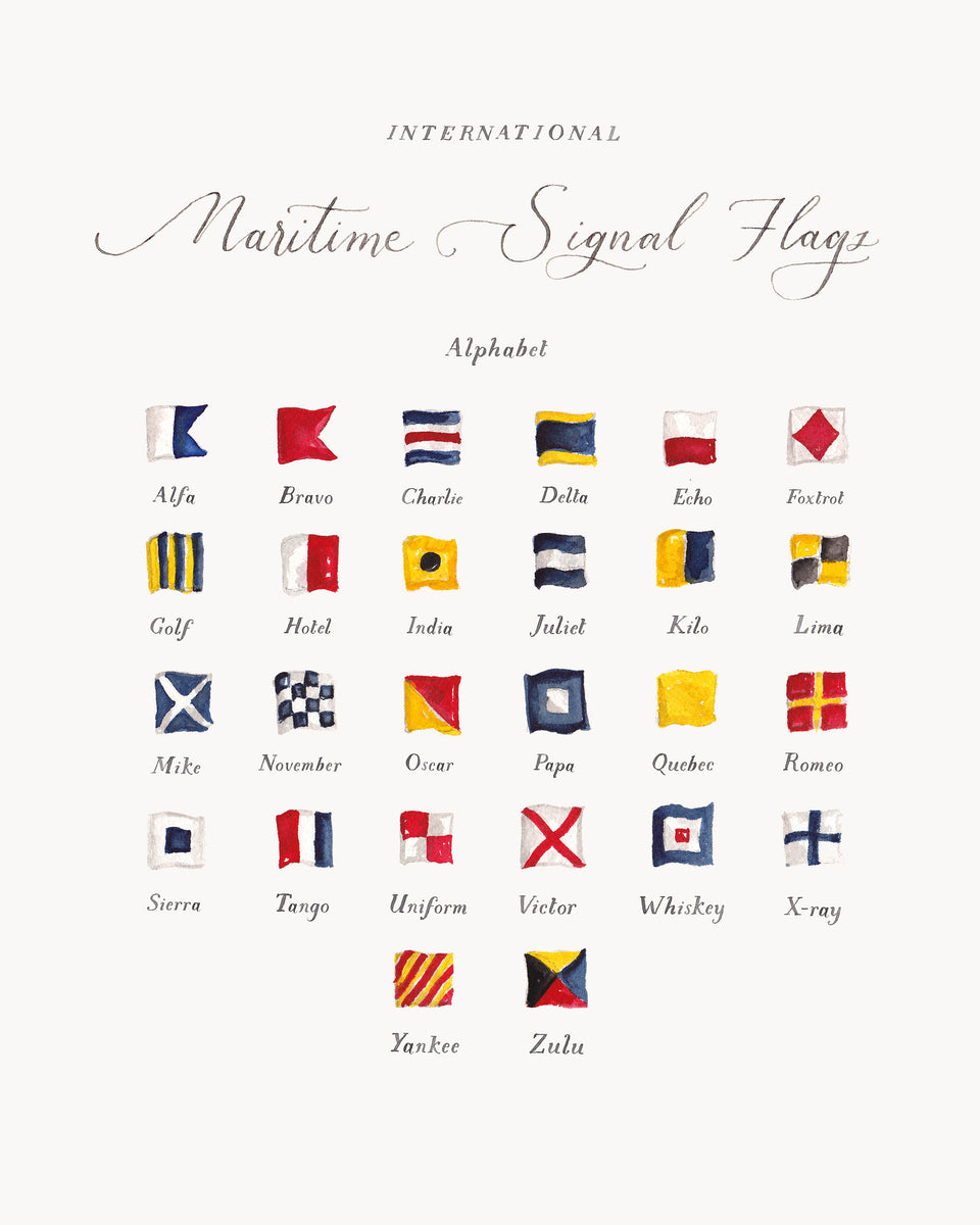 Signal Flags Chart Art Print – The Illustrated Life